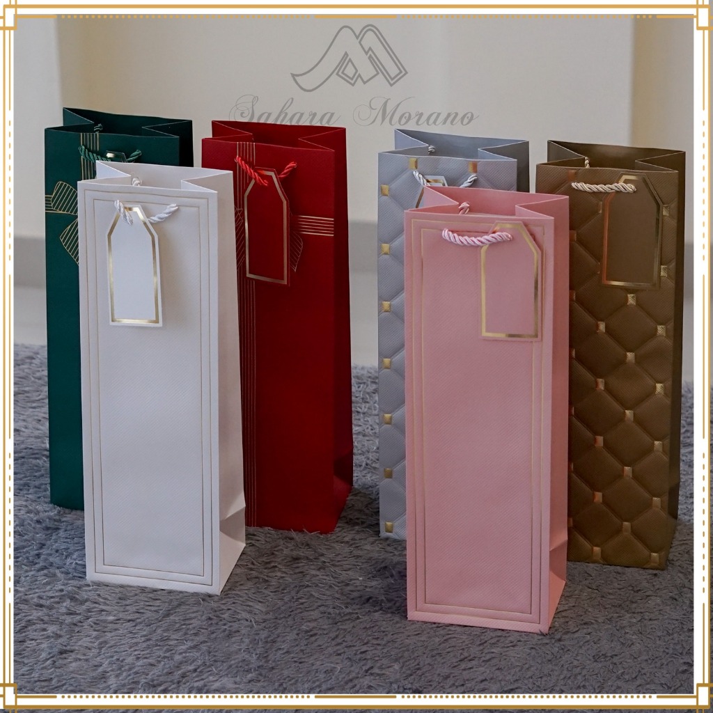 Jual [PREMIUM] Paper Bag Botol Emboss Bottle Bag Tas Hadiah Hampers ...