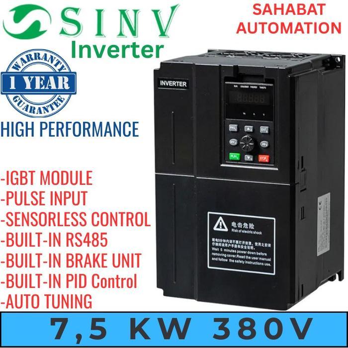 Jual SINV Inverter 7,5KW 10HP 380V 3Phase Inverter Motor 7,5 KW 10 HP 3 Phase 380V Invt VFD ...