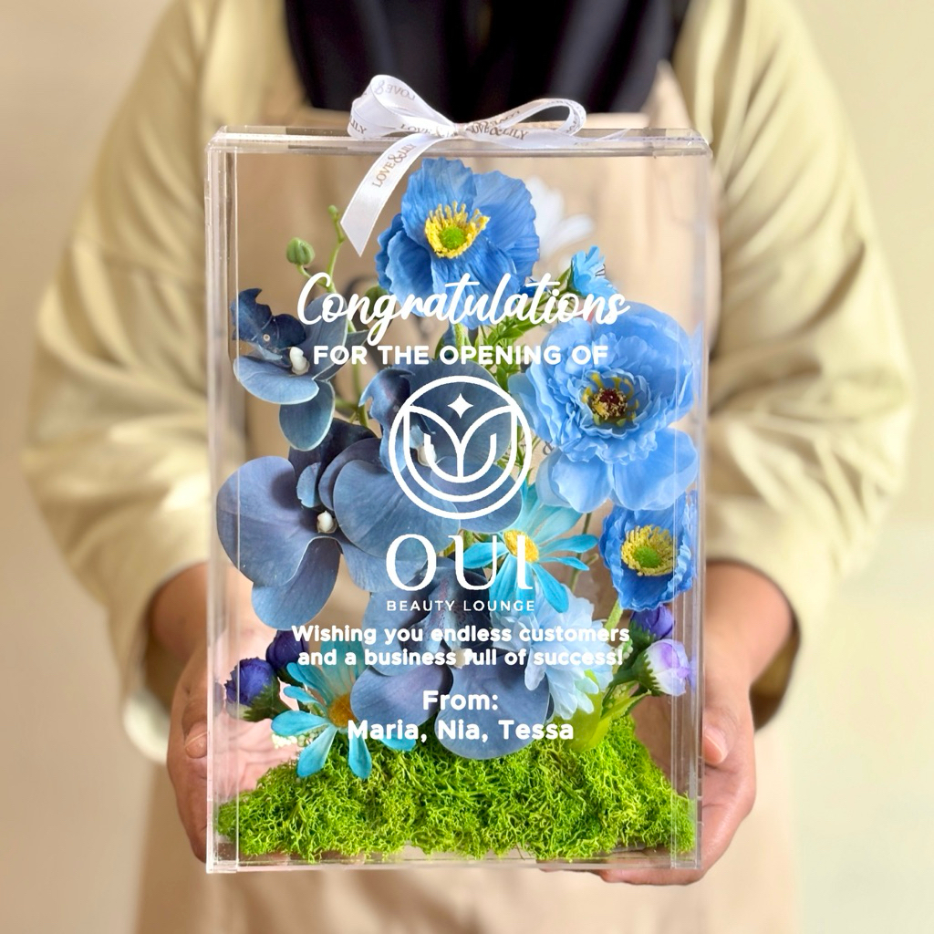 Jual [READY] Acrylic Flower Box Hadiah Grand Opening Toko Artificial ...