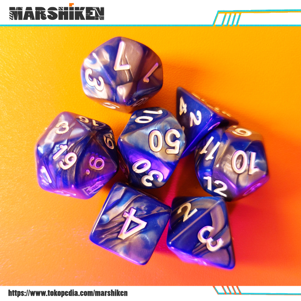 Jual Dadu Polyhedral 7 Dice Set DND Dungeons & Dragons Game Warna ...