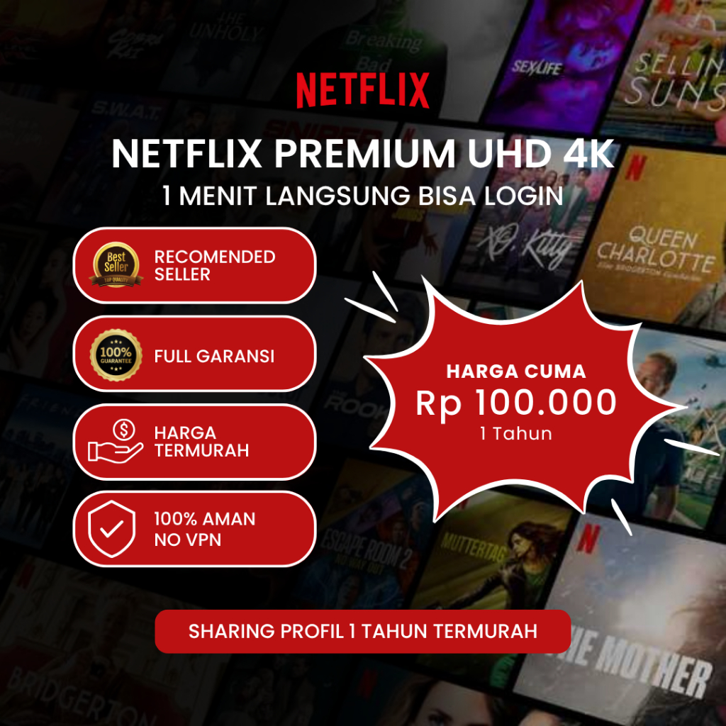 Jual NETFLIX PREMIUM 1 TAHUN TERMURAH UHD 4K FULL GARANSI | Shopee ...