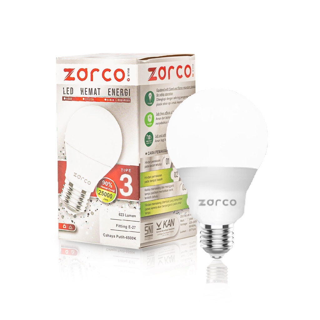 Jual Zarco Lampu LED Bulb A 3 Watt | Shopee Indonesia