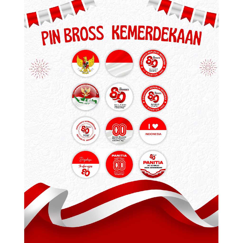 Jual Pin bross agustusan Panitia pin Peniti Hari Kemerdekaan Indonesia ...