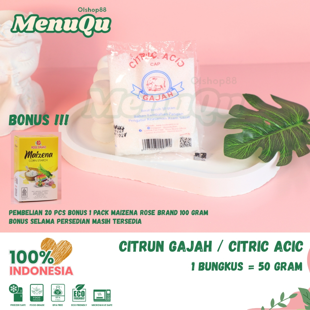 Jual Citrun Gajah 50 Gr | Citric Acid | Penambah rasa | Asam Sitrat ...