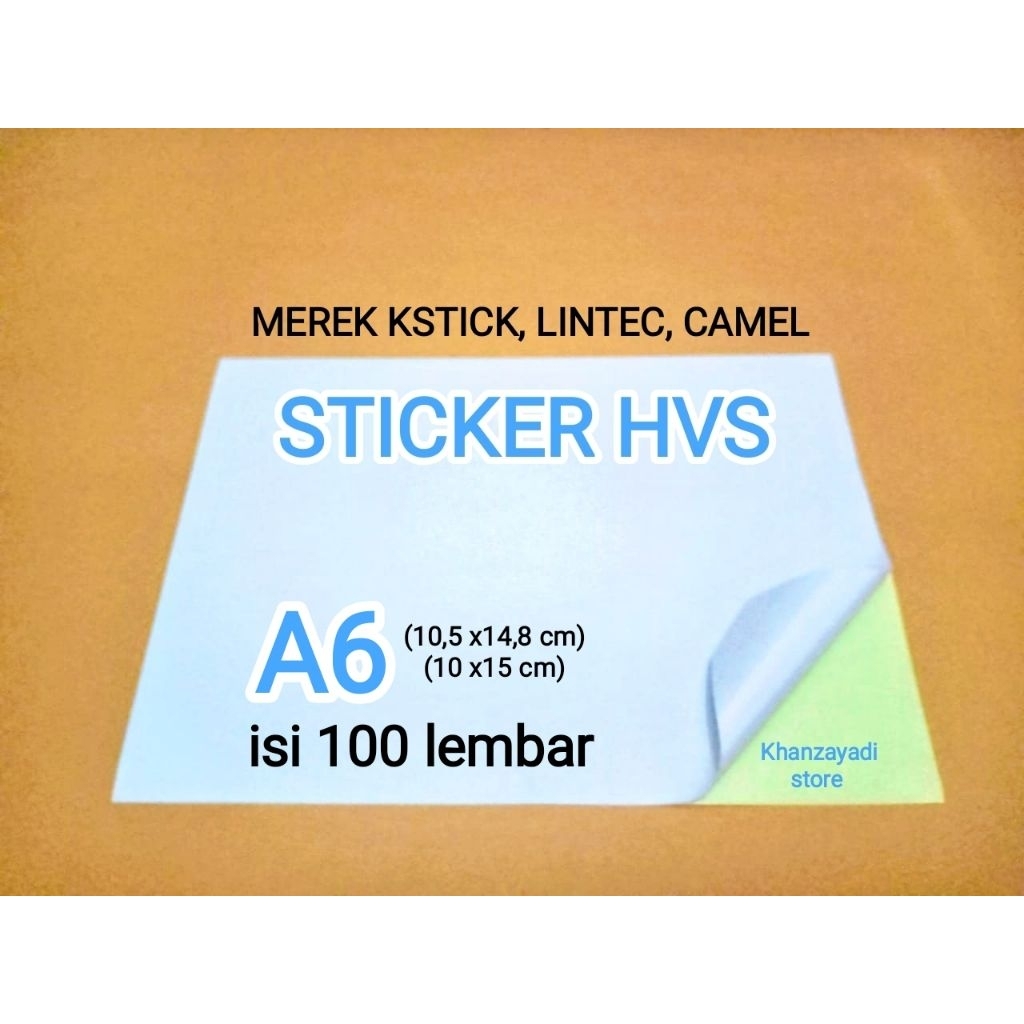 Jual Kertas stiker Hvs A6 isi 100 lembar sticker Hvs putih (doff/matte ...