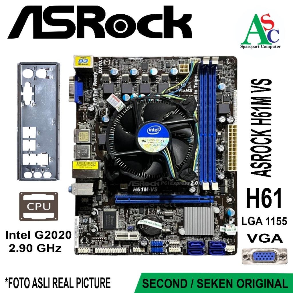 Jual Paket Mobo Asrock H61 Fan Intel Backpanel | Shopee Indonesia