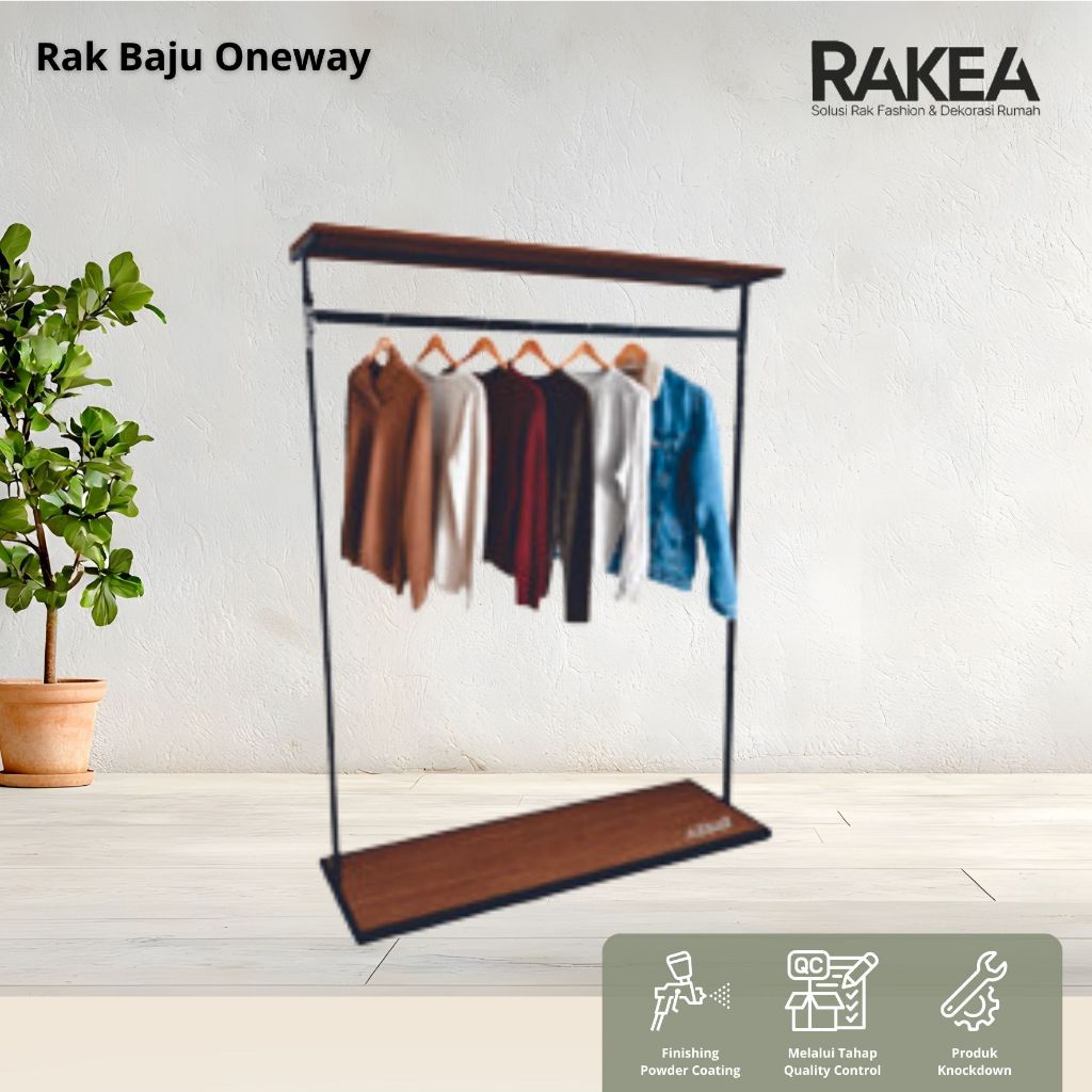 Jual RAK BAJU ONEWAY DW - GAWANG BAJU BESI DAN KAYU/ GANTUNGAN DISPLAY ...