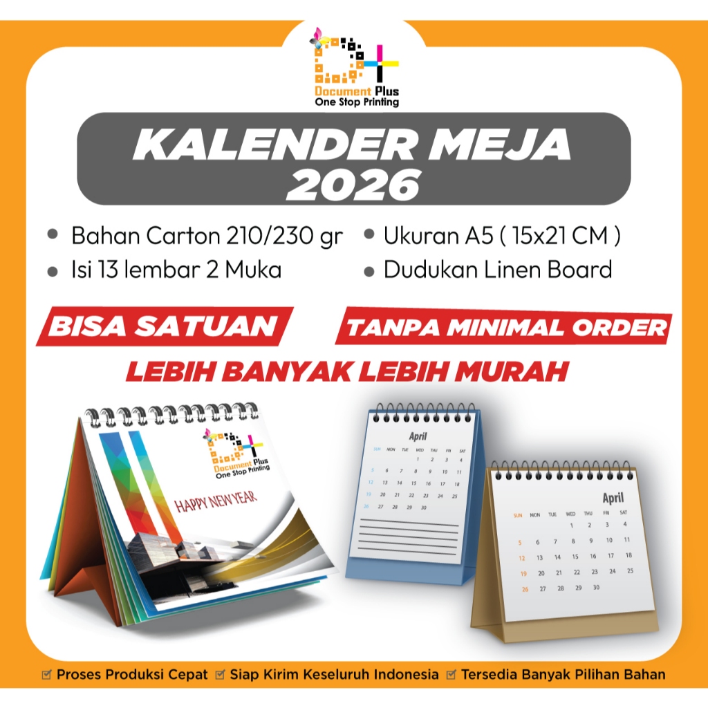 Jual KALENDER MEJA 2026 CUSTOM A5 2MUKA 13 LEMBAR KALENDER DUDUK LINEN ...