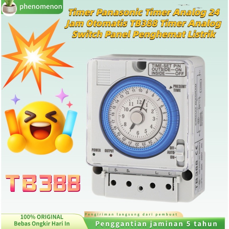 Jual (COD) Timer Panasonic Timer Analog 24 Jam Otomatis TB388 Timer ...