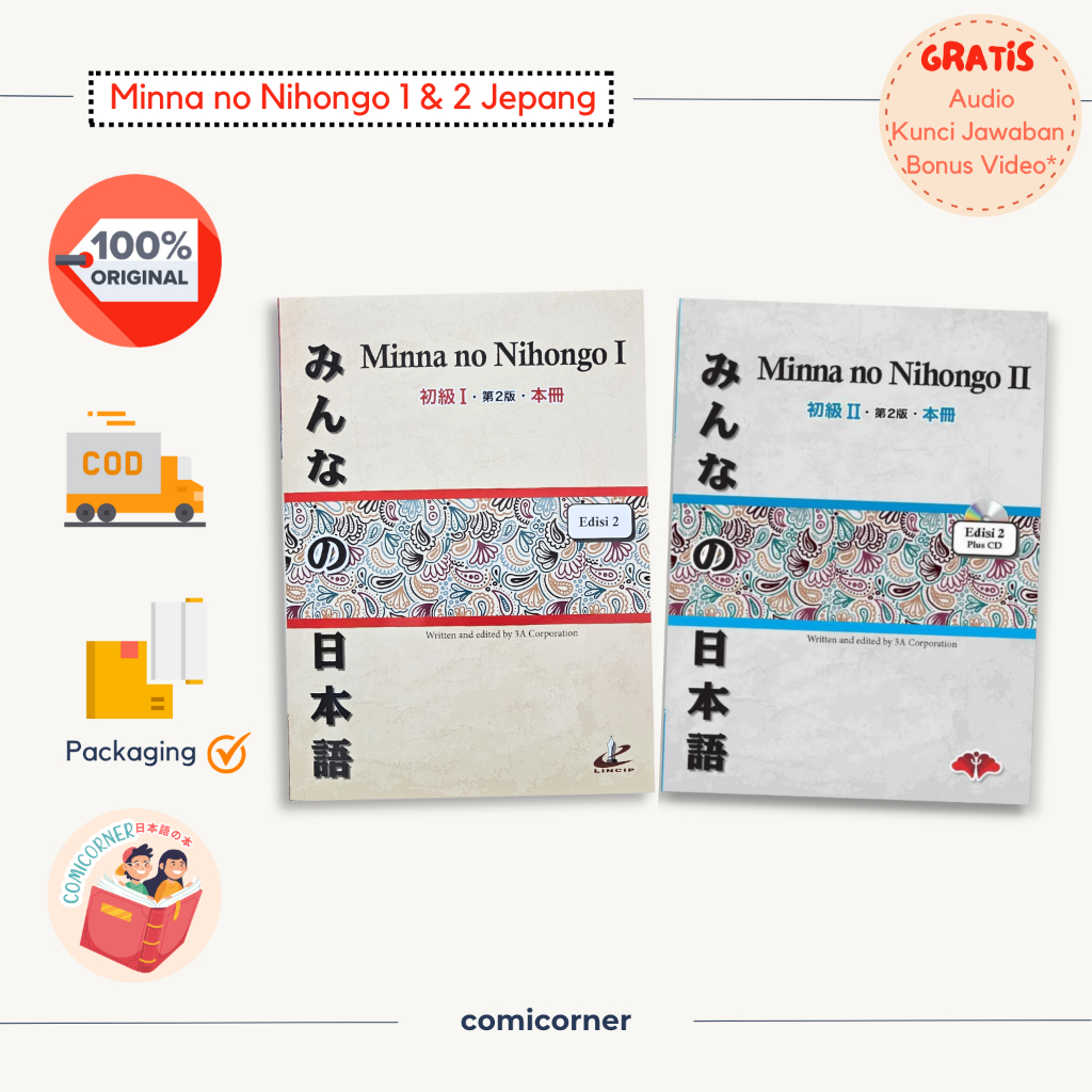 Jual Minna no Nihongo 1 dan 2 Jepang Buku Utama Edisi Terbaru | Shopee ...