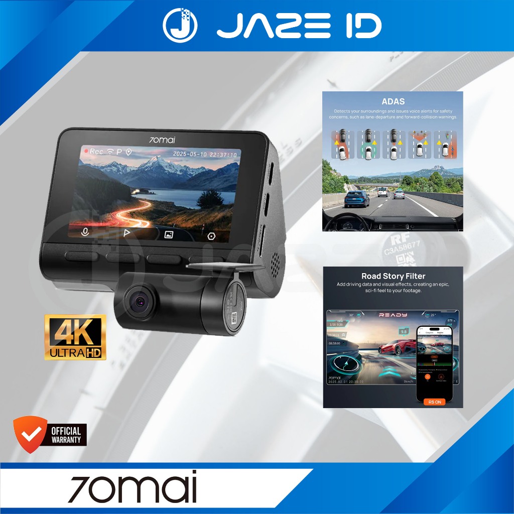 Jual 70MAI Dash Cam Pro Plus A800SE 4K Car DVR Mobil GPS ADAS Kamera ...