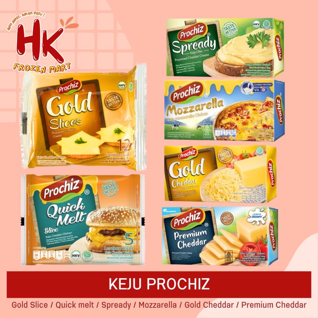 Jual Keju Prochiz | Spready Gold Slice Quick Melt isi 5 Gold Cheddar ...