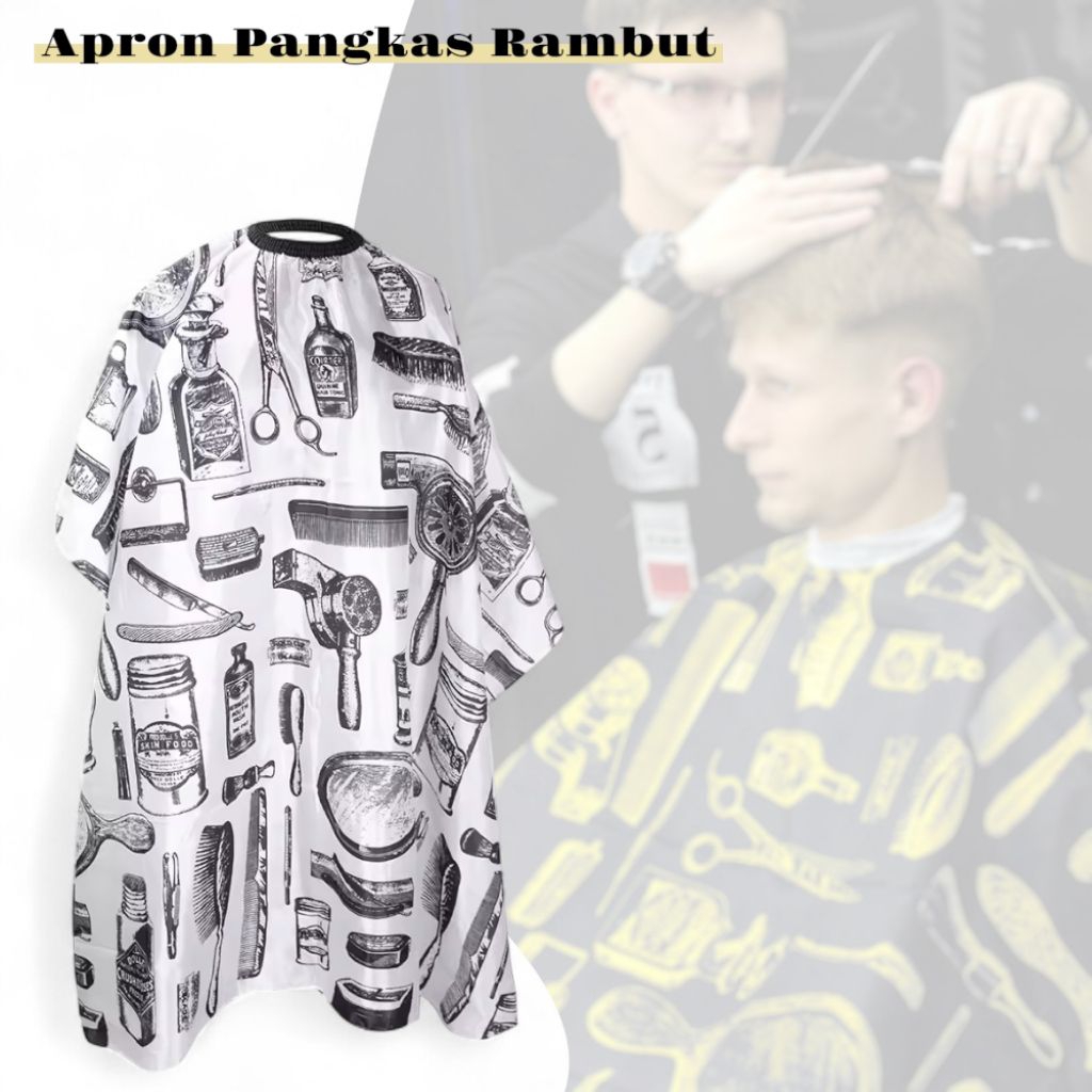 Jual Jubah Apron Pangkas Rambut Salon Barbershop Cape 140x110cm - FM ...