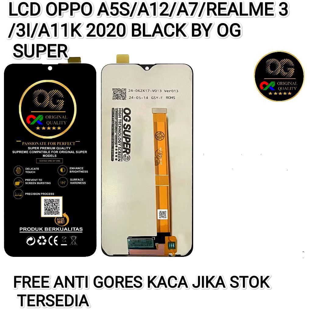 Jual LCD OPPO A5S/A12/A7/REALME 3/3I/A11K BLACK BY OG SUPER ORIGINAL ...