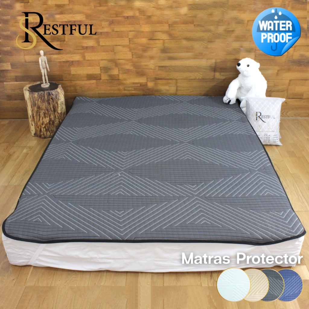 Jual Mattress Protector Waterproof Restful non-Premium/Pelindung Kasur ...