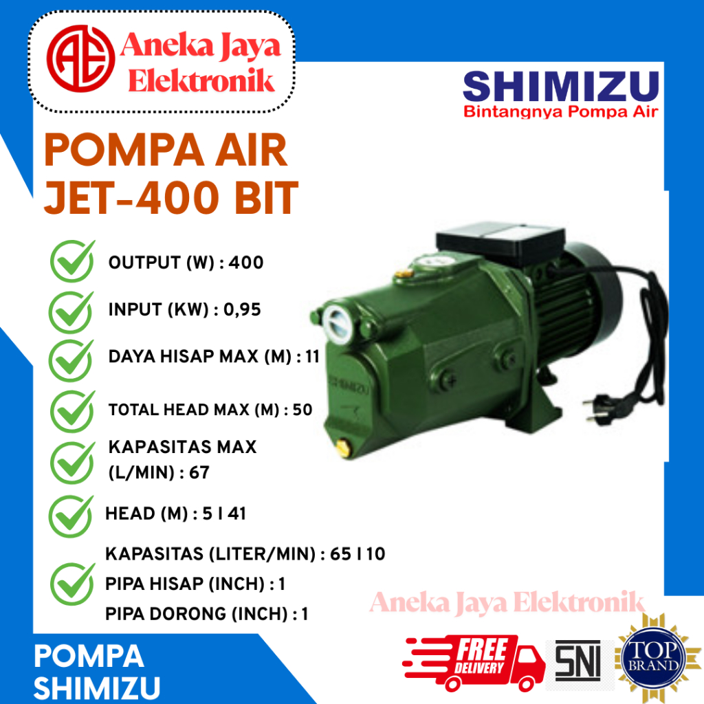 Jual SHIMIZU POMPA AIR SEMI JET-400 BIT | Shopee Indonesia