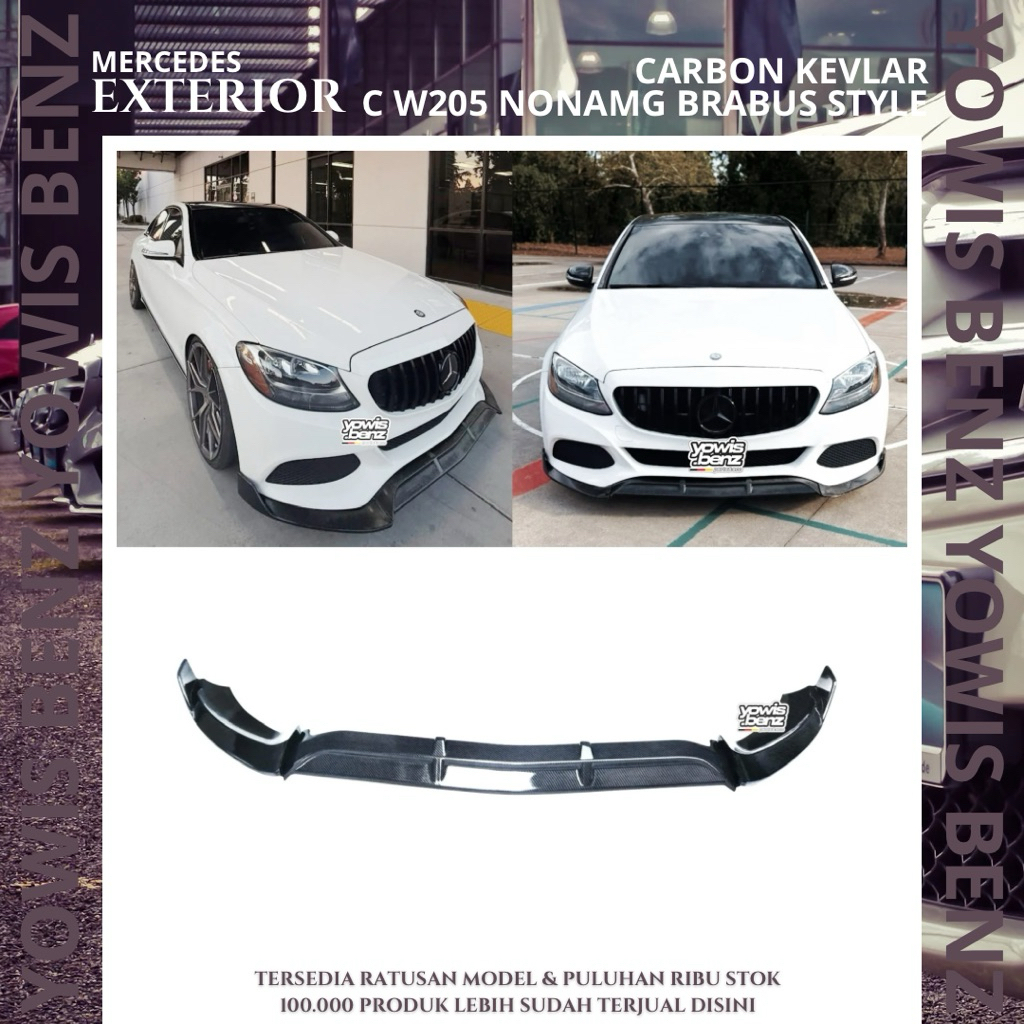 Jual LIPS BRABUS STYLE W205 CLASSIC REAL CARBON WING SPOILER CANARDS ...