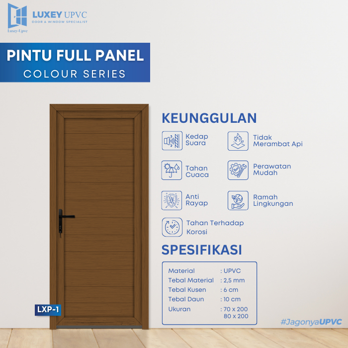 Jual 1 SET PINTU + KUSEN KUSEN UPVC FULL PANELL BY LUXEY DOOR | Shopee ...
