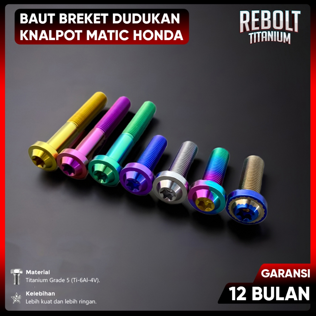 Jual Baut Probolt Titanium Breket Dudukan Knalpot Matic Honda Grade 5 REBOLT Titanium | Shopee ...