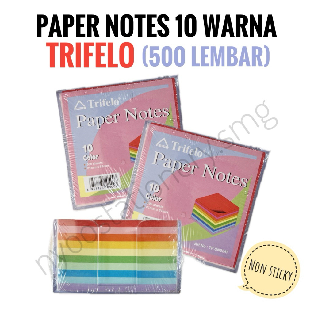 Jual PAPER NOTES + AKRILIK ISI 500 LEMBAR 10 WARNA 81x81mm | Shopee ...