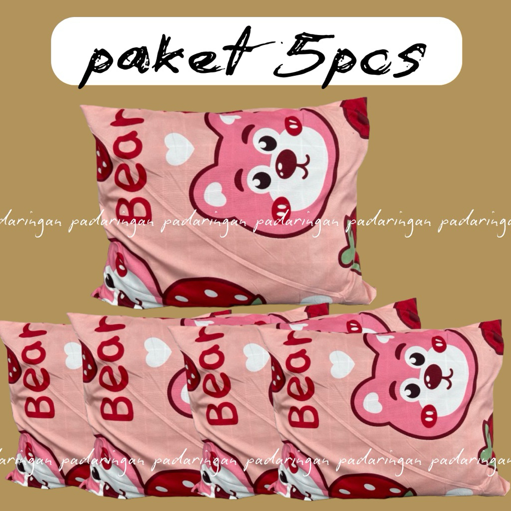 Jual paket 5pcs sarung bantal dan guling karakter / sarung bantal tidur ...
