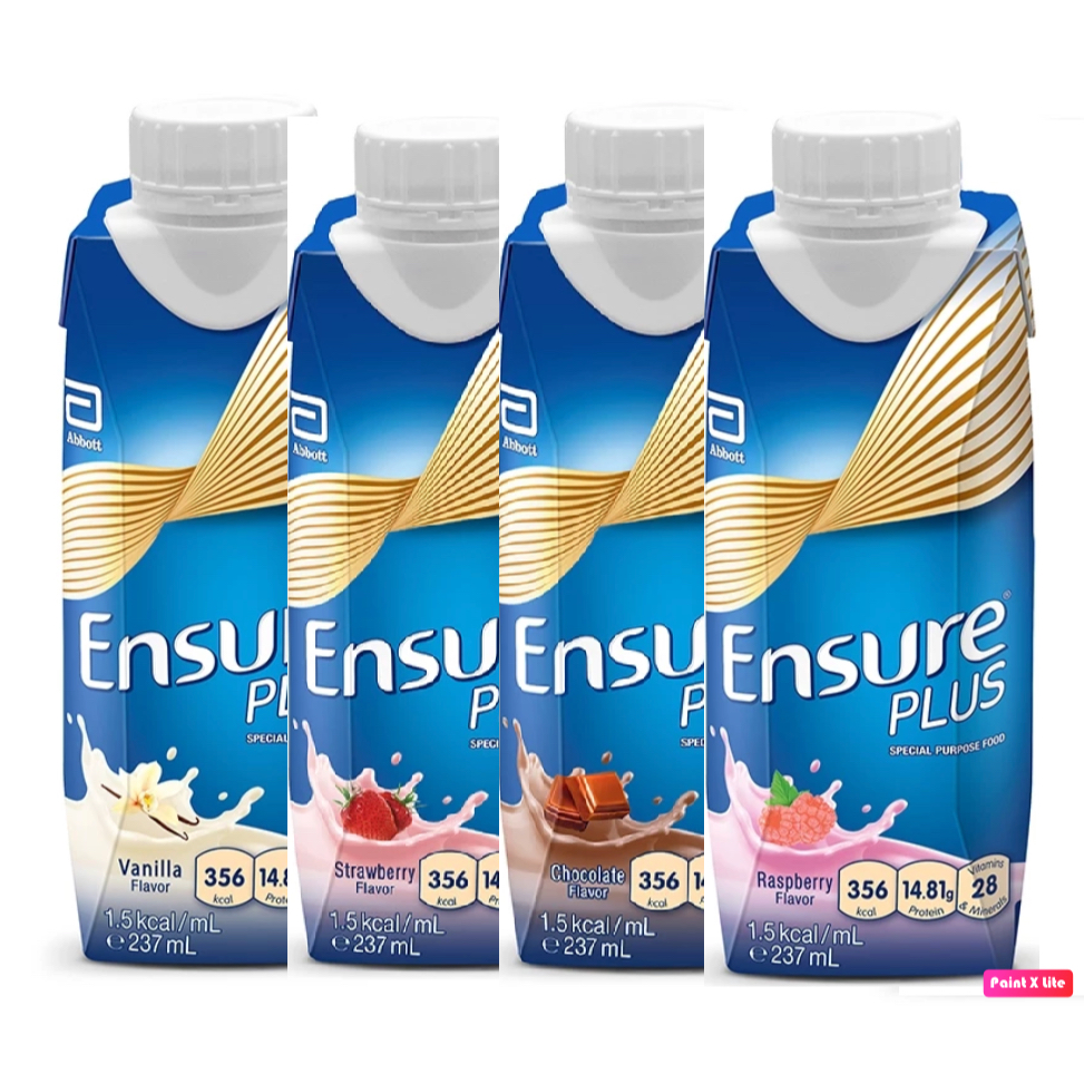 Jual Ensure Plus Liquid 24 x 237ML Chocolate Vanilla Raspberry ...