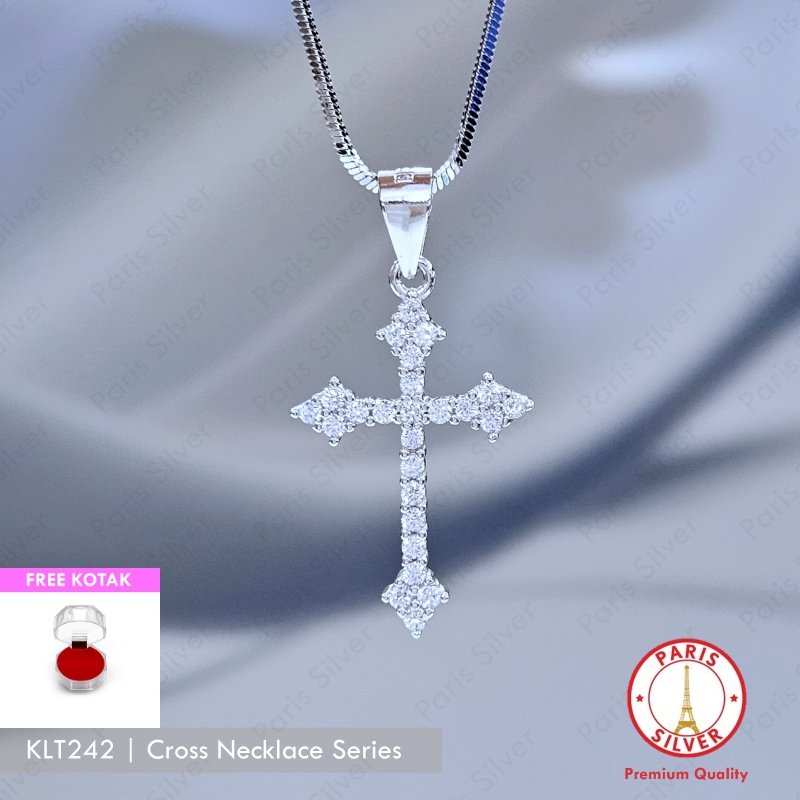 Jual Kalung Salib Perak 925 Asli Liontin Silver Lapis Emas Putih Wanita ...