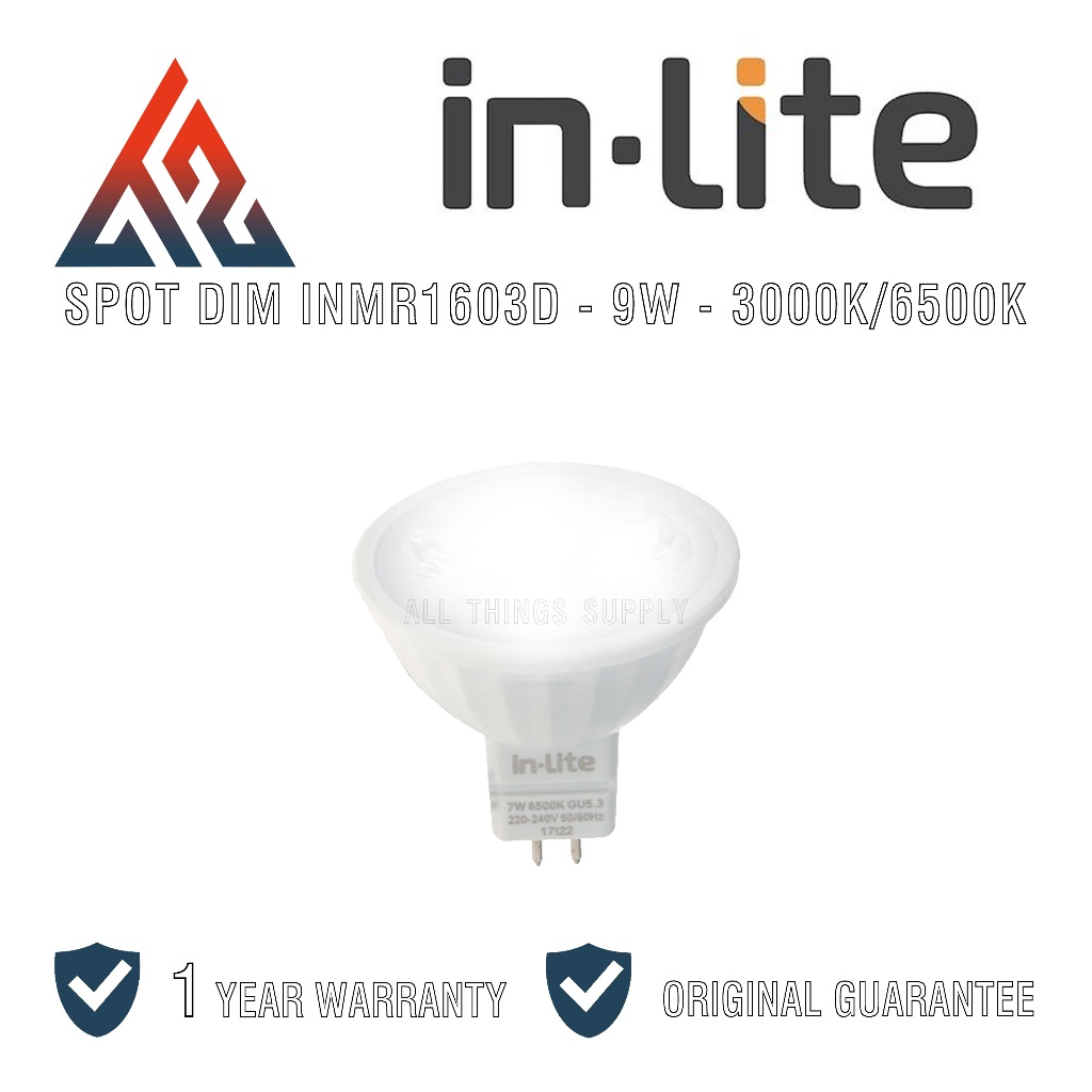 Jual Inlite INMR1603D LED Lampu Sorot Spotlight Dimmable MR16 9W Putih ...