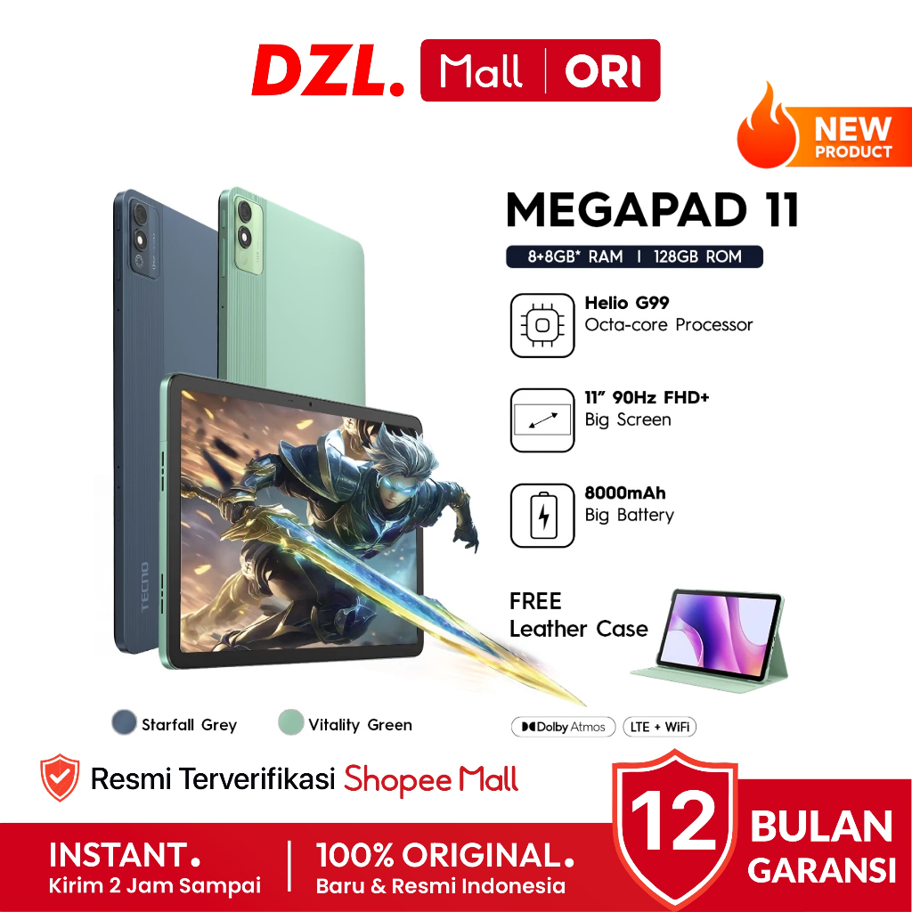 Jual DZL - Tablet TECNO MEGAPAD 11 8/256 8/128 GB SIM 4G Original Resmi ...