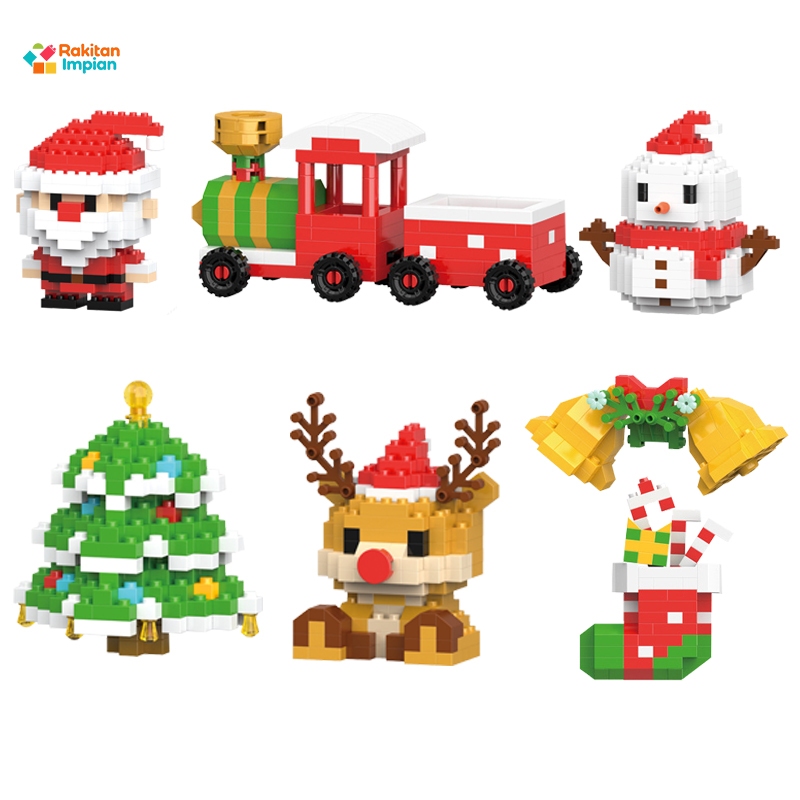 Jual Christmas Nano Block Mainan Natal Balok Susun Building Block ...