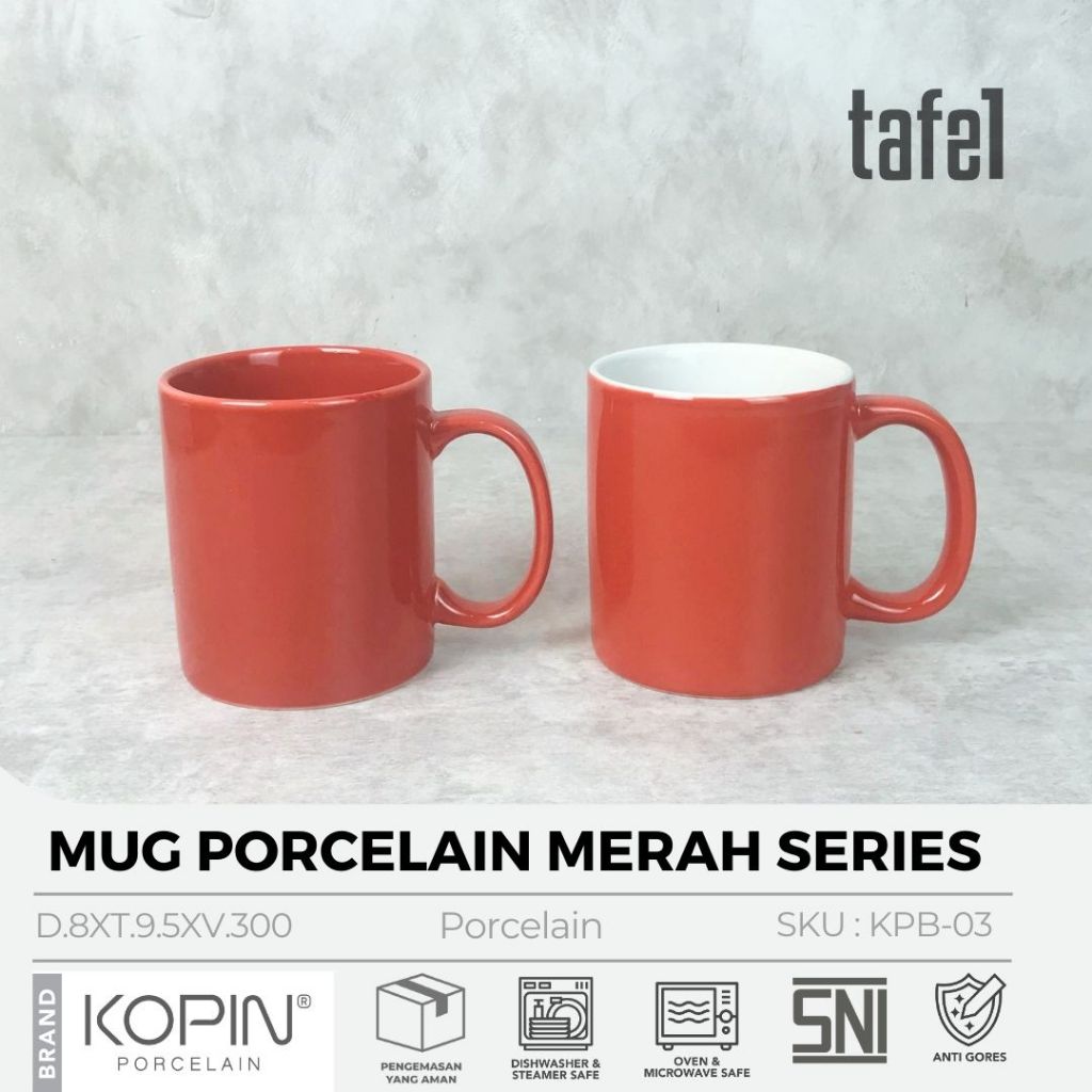 Jual KOPIN Mug Keramik Merah Series 300 ml Isi 1 | Shopee Indonesia