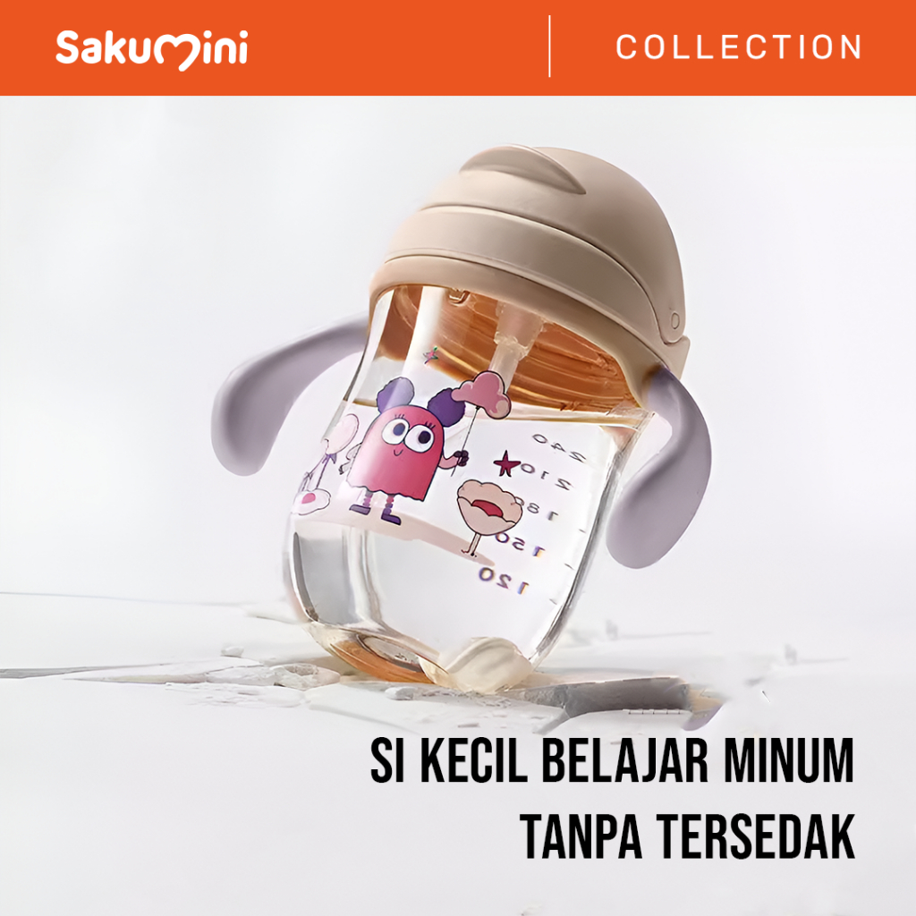 Jual Sakumini Sippy Cup Tritan 240ml Botol Minum Sedotan Anak Bayi | Shopee Indonesia