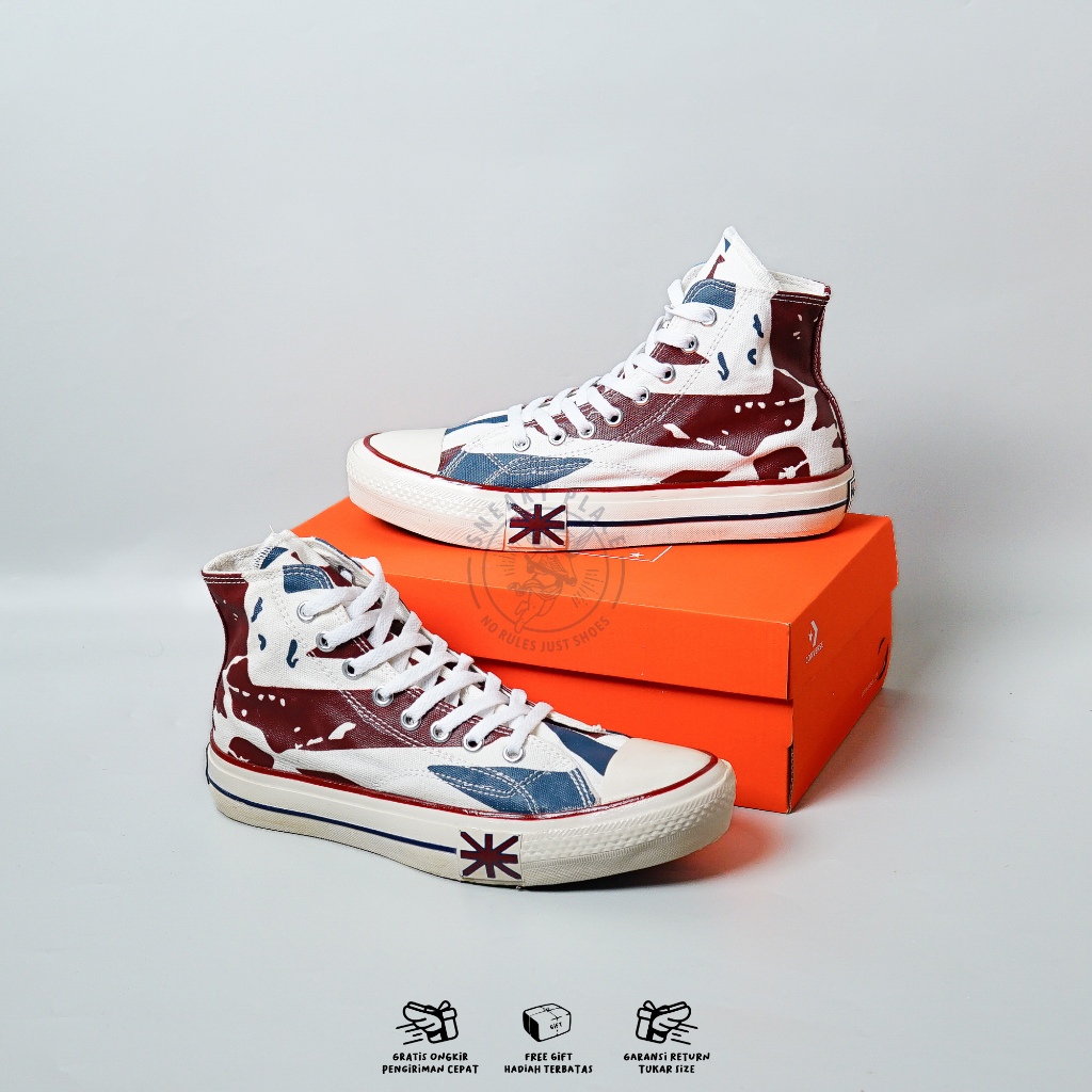 Jual Sepatu Sneakers Converse 70s High Union Jack Putih Merah Unisex ...