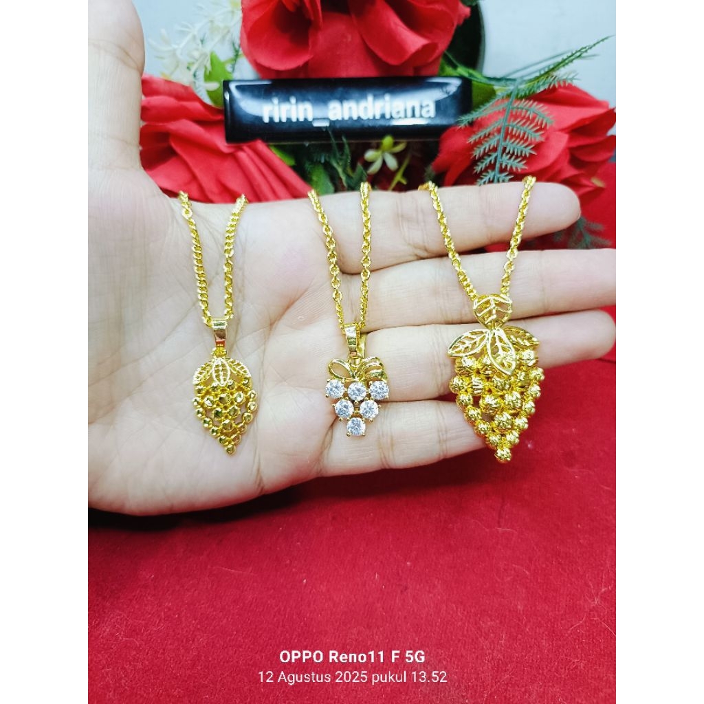 Jual kalung rantai medan anggur 4 lapis emas 24k | Shopee Indonesia