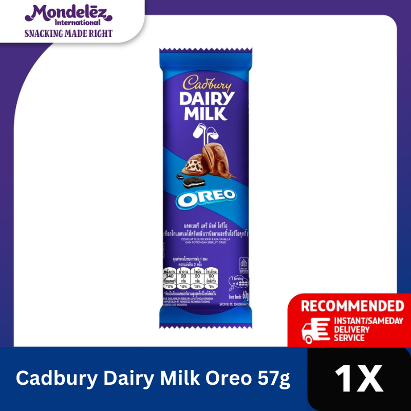 Jual Cadbury Dairy Milk Oreo 57G - Cokelat Susu isi Biskuit dan Krim ...
