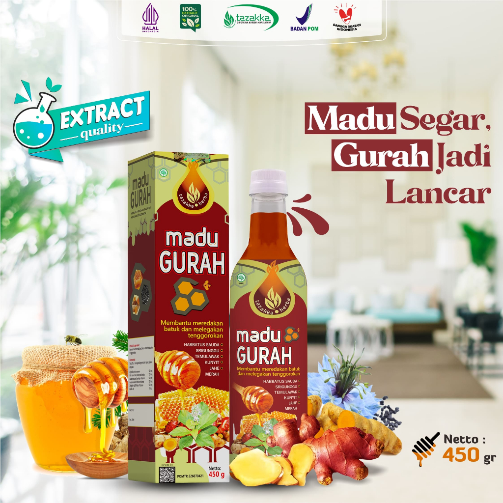 Jual Madu Gurah Herbal [Tazakka] - Madu Herbal Pelega Tenggorokan ...