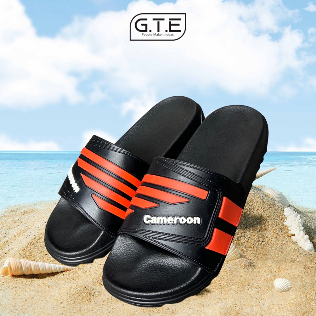 Jual BI || SENDAL-GTE 006-SELOP-4MB || Sandal Hitam Merah Putih ...