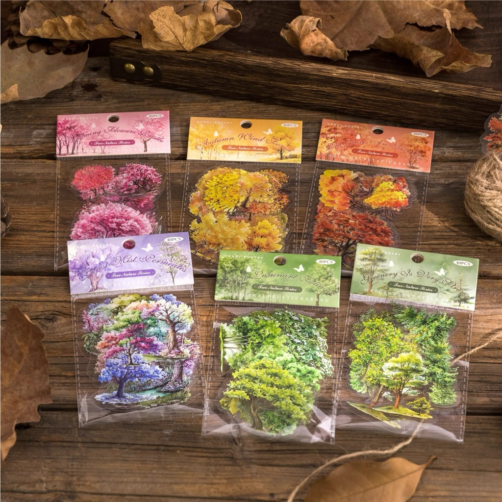 Jual [HARU] Tree Nature SeriesSticker Pack PET Material Sticker Pack ...