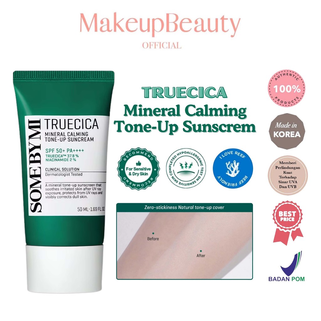 Jual SOMEBYMI Truecica Mineral Calming Tone up Suncream Sunblock ...