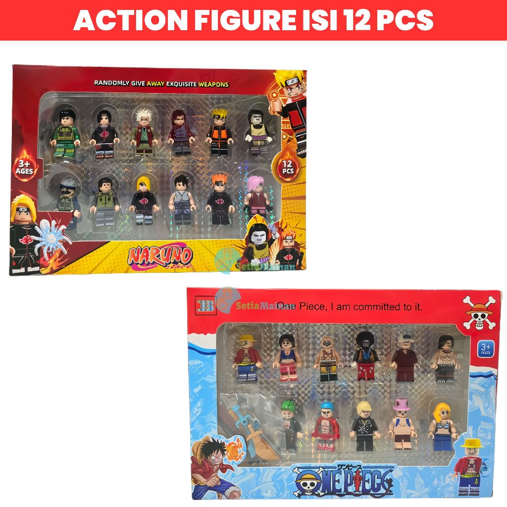 Jual Mainan Anak Action Figure One Piece Naruto Brick Figur Kecil 12 ...
