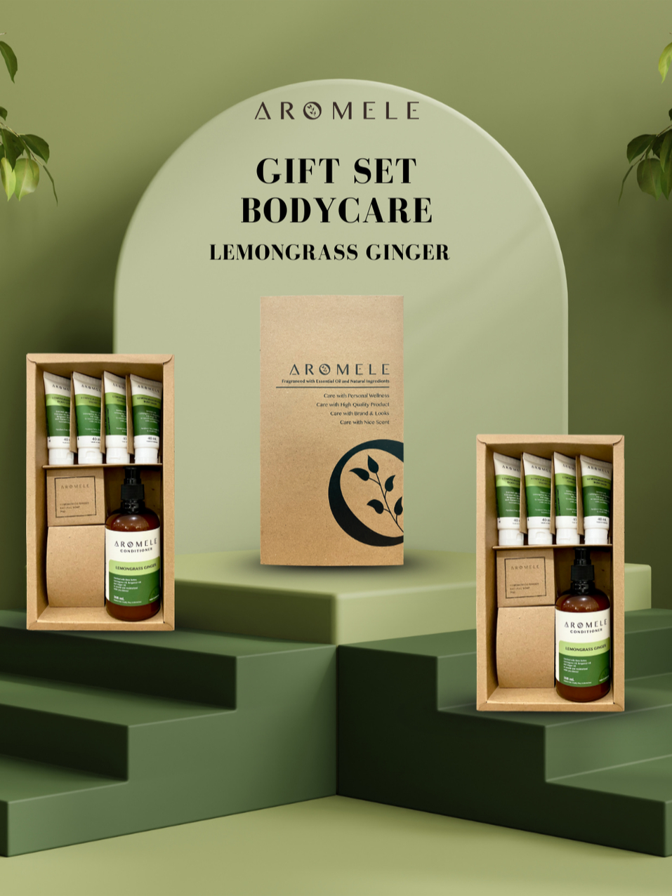 Jual [AROMELE] Lemongrass Ginger - Gift Set Body Care | Open For ...