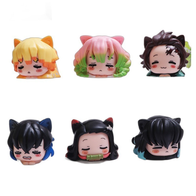 Jual Demon Slayer Sleeping Neko Chibi Action Figure Tanjiro Nezuko ...