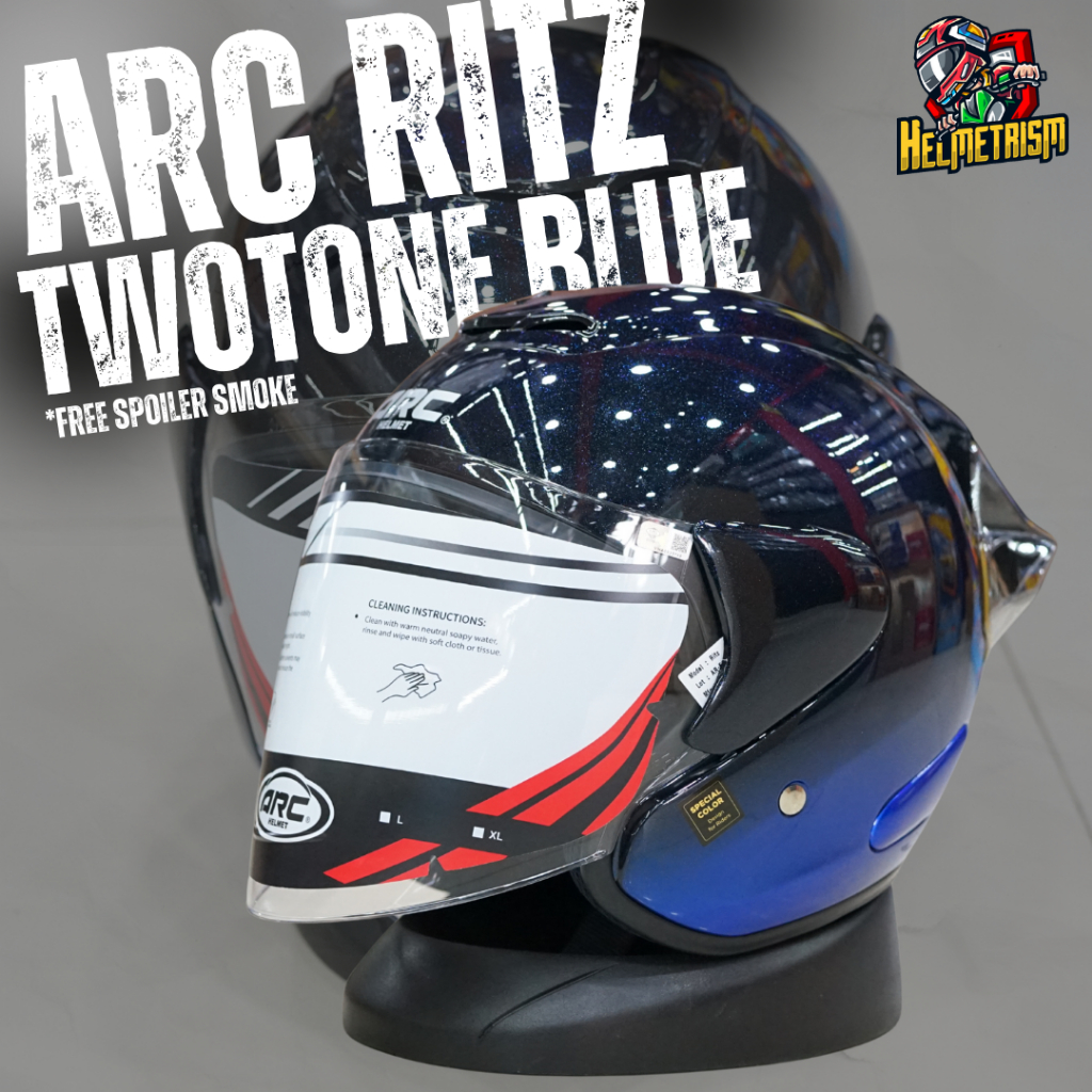 Jual Arc Ritz Two Tone Blue - Open face Helmet - helm touring | Shopee ...