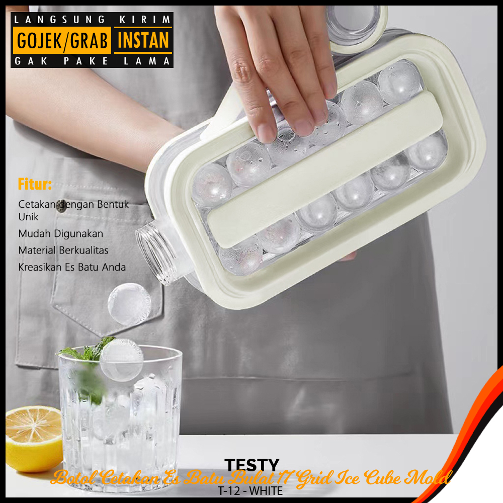 Jual TESTY Botol Cetakan Es Batu Bulat 17 Grid Ice Cube Mold - T-12 ...