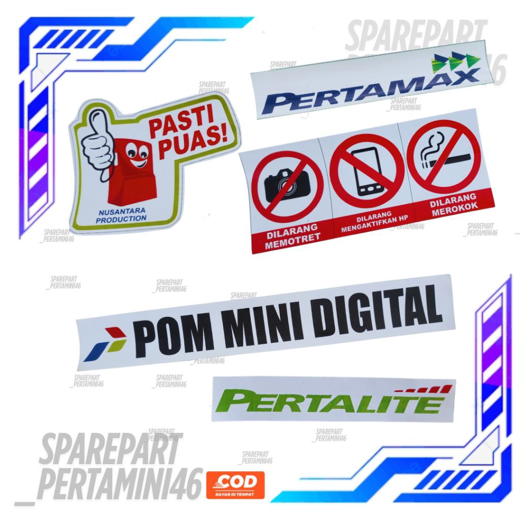 Jual Stiker Set 2 Nozzle Pom Mini Digital Pertalite Dan Pertamax ...