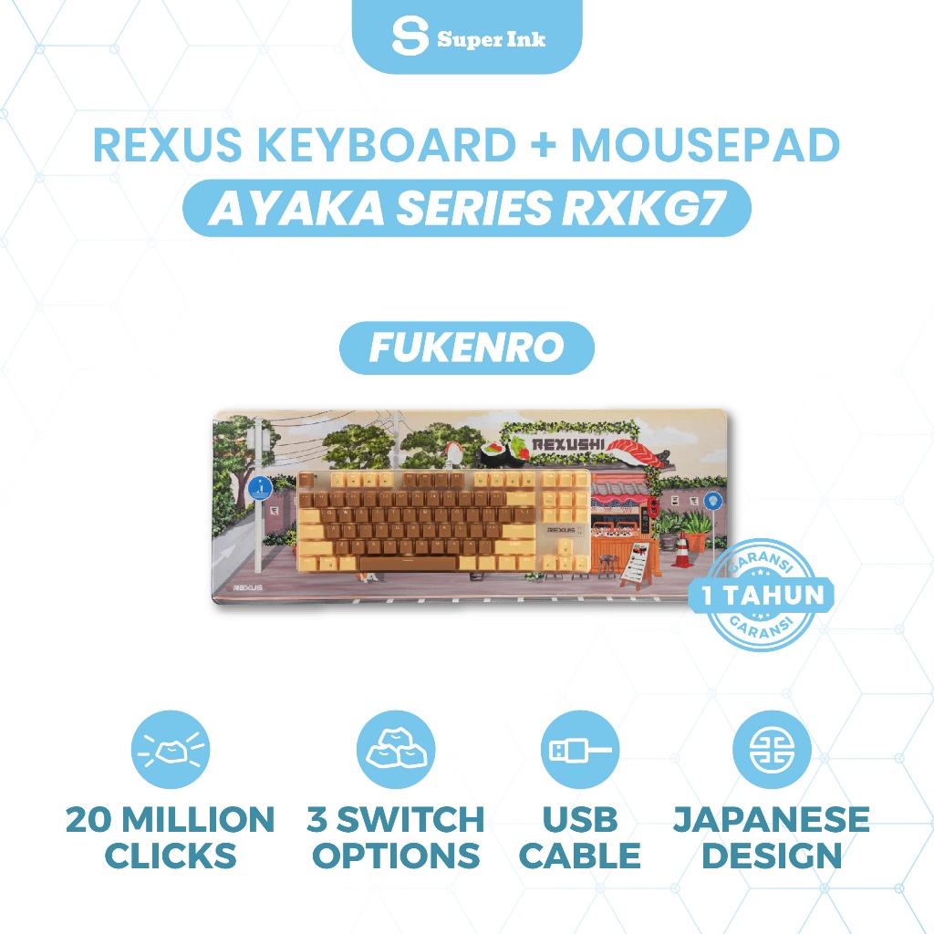 Jual Keyboard Gaming Rexus Ayaka Series TKL Fukenro RX-KG7 + Mousepad ...