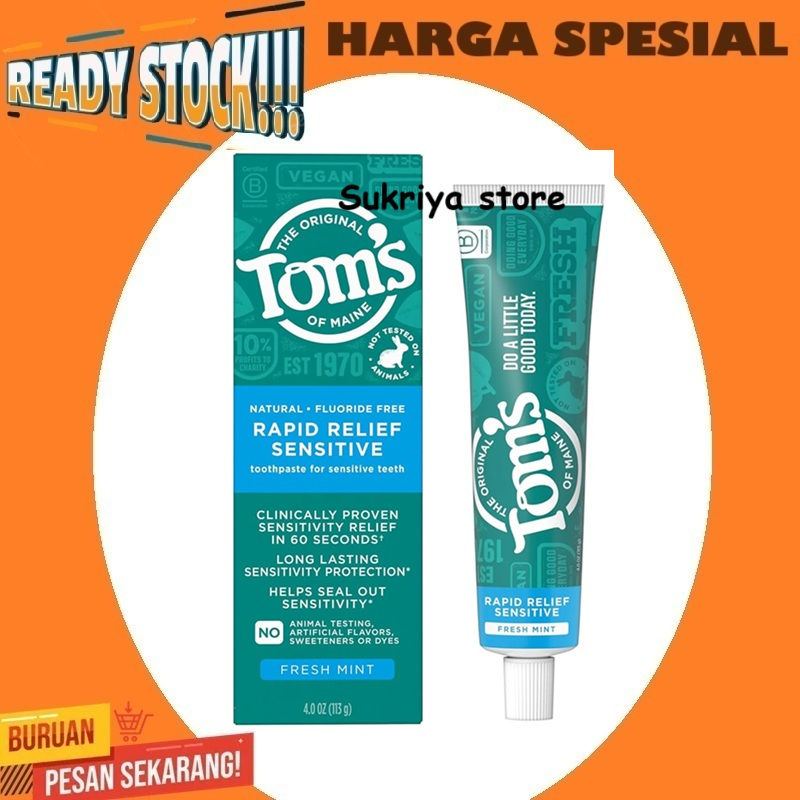 Jual Tom's of Maine Rapid Relief Sensitive Toothpaste Pasta Pembersih ...