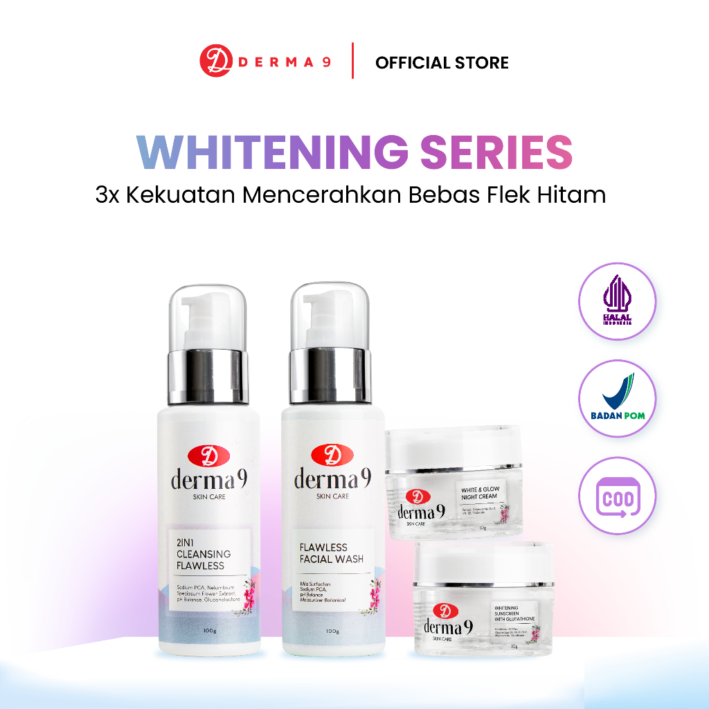 Jual Derma9 - Paket Pencerah Wajah - Whitening Series Perawatan Wajah ...