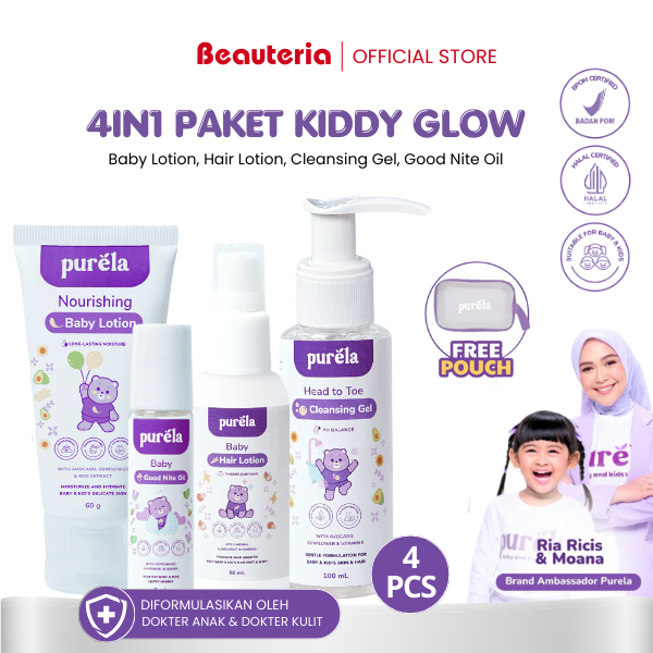 Jual Purela Skincare Anak Paket Kiddy Glow 4 Produk Peratan Kulit Baby ...