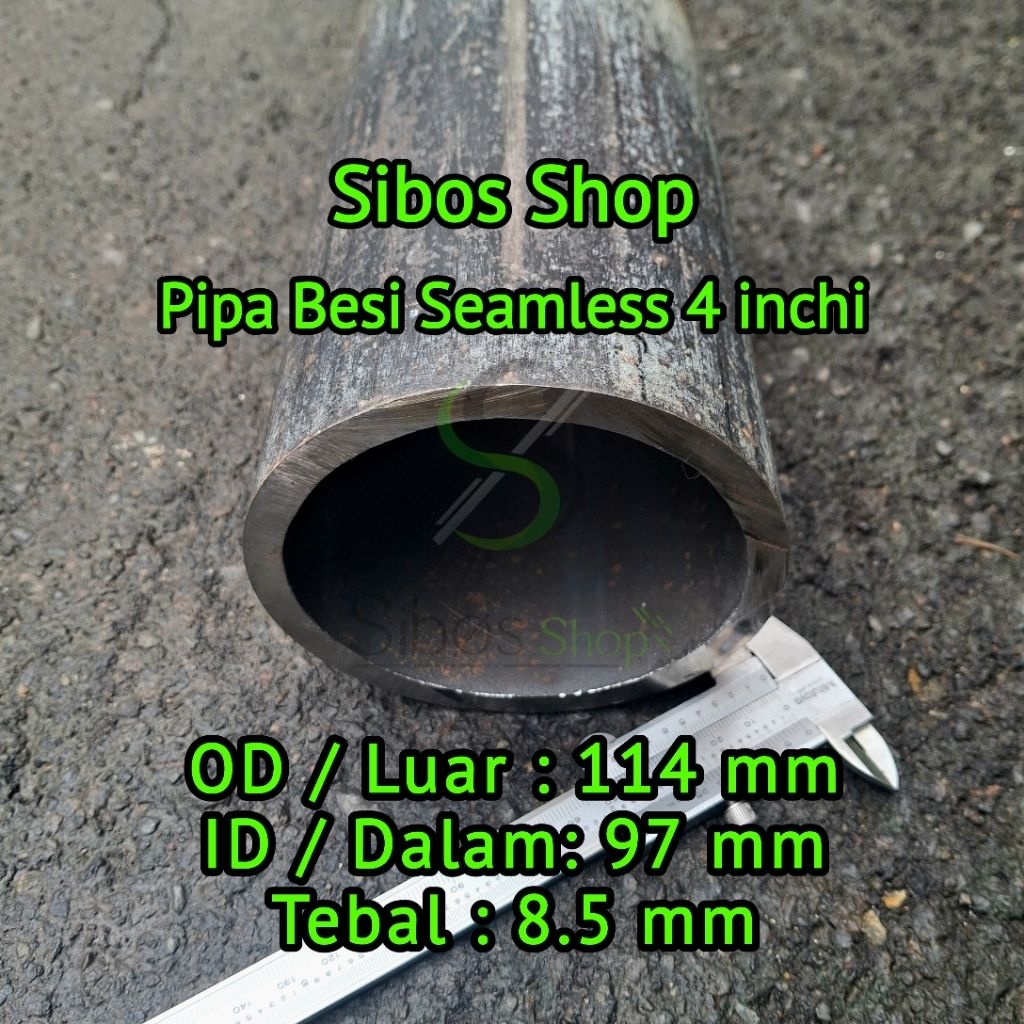 Jual Pipa Besi Seamless 4" inchi Od 114mm Id 97mm Tebal 8.5mm Panjang ...